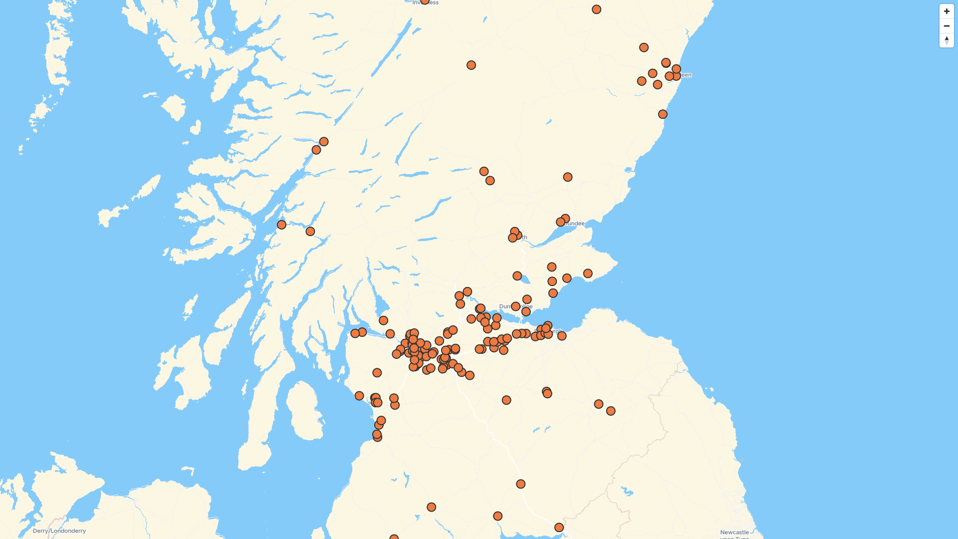 Map of BP locations in Scotland, UK | Mapstack