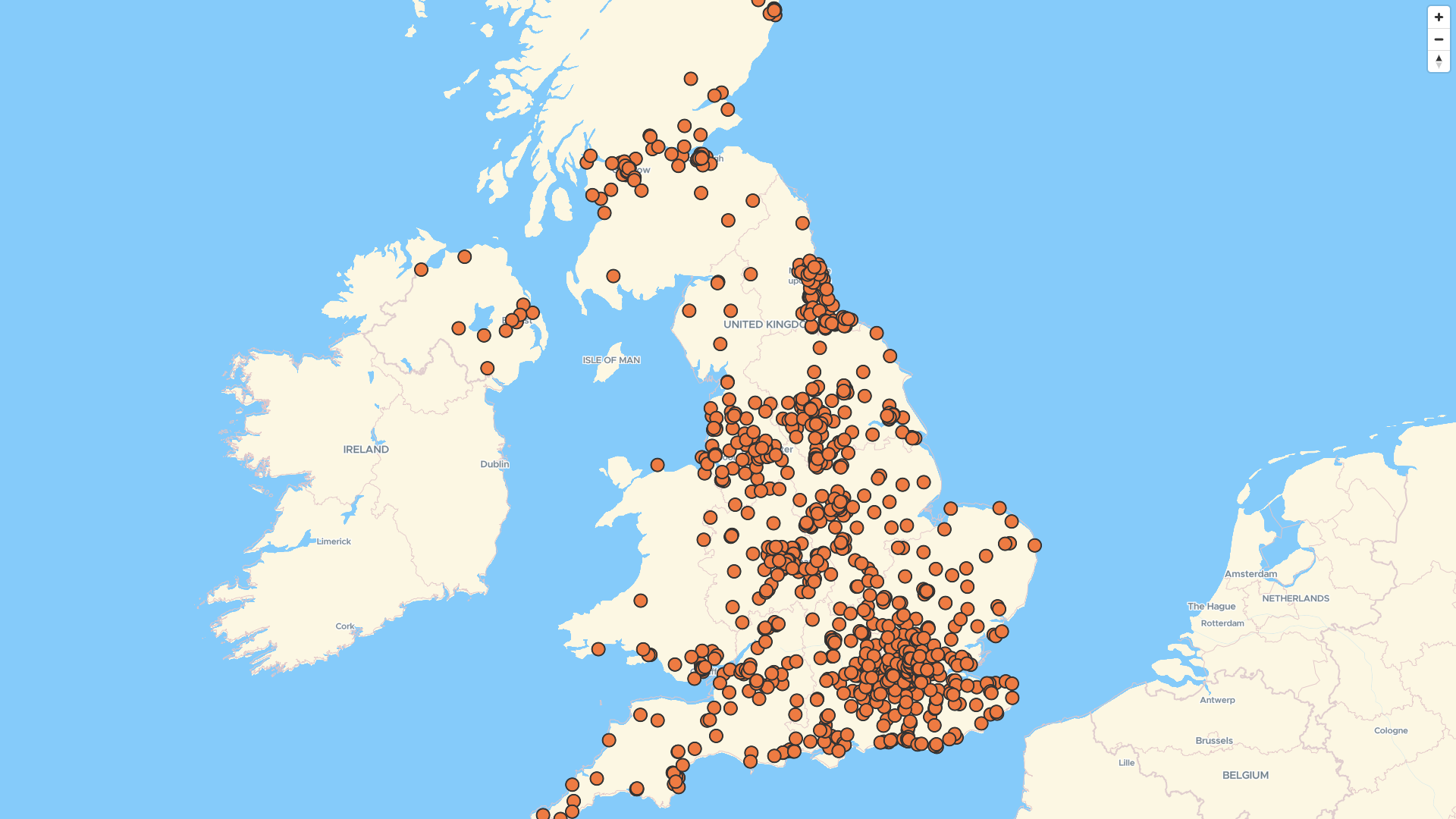 Map of Sainsbury's locations, UK | Mapstack