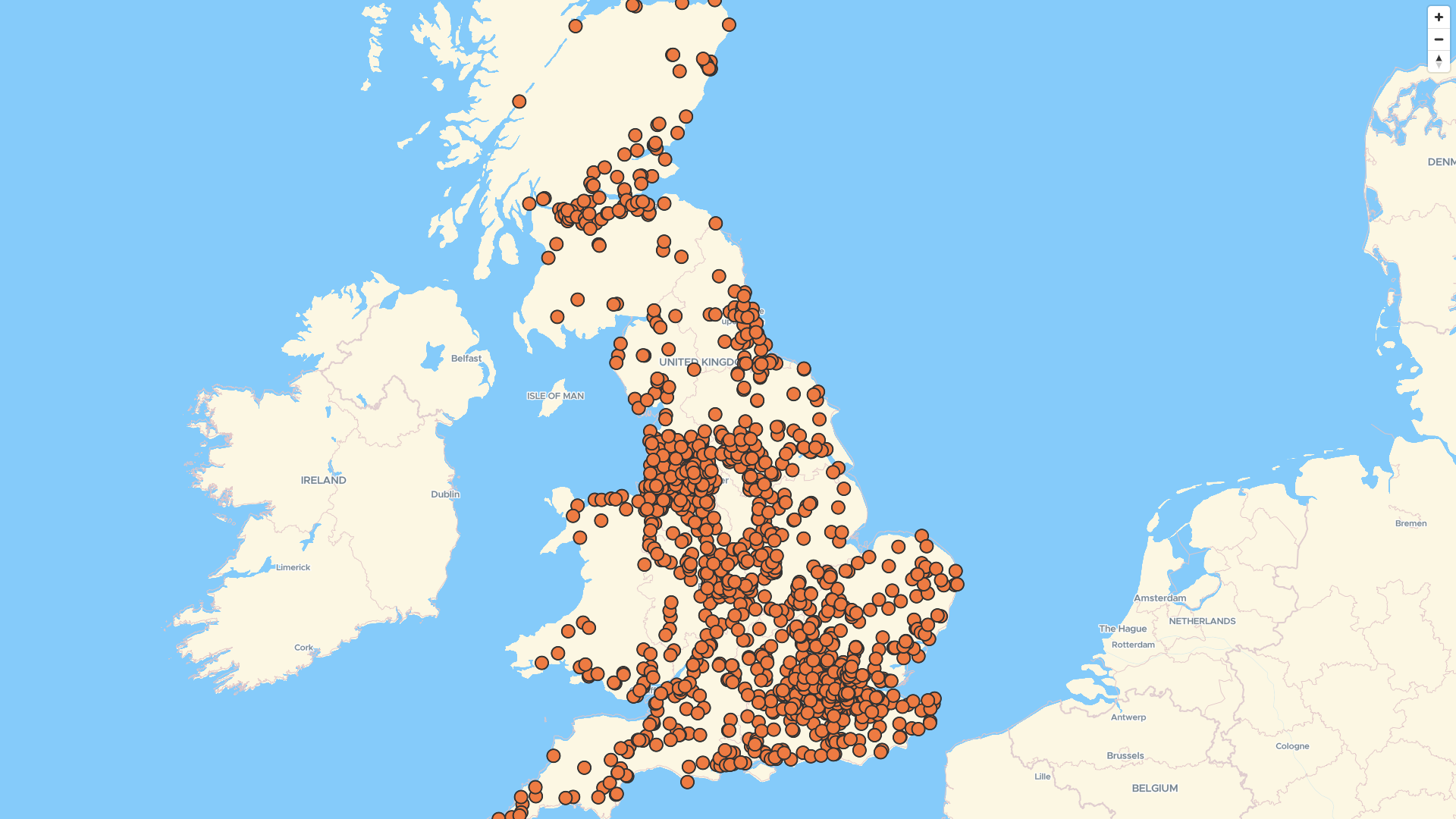 Map of Shell locations, UK | Mapstack