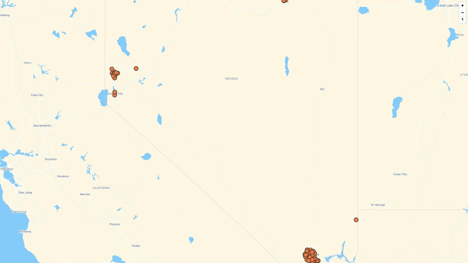 Map of Wendy's locations in Nevada, US | Mapstack