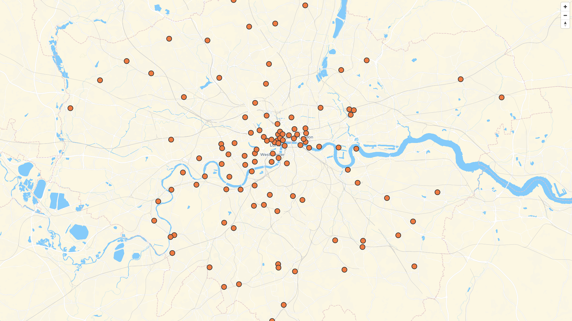 Map of Pizza Express locations in London, UK | Mapstack