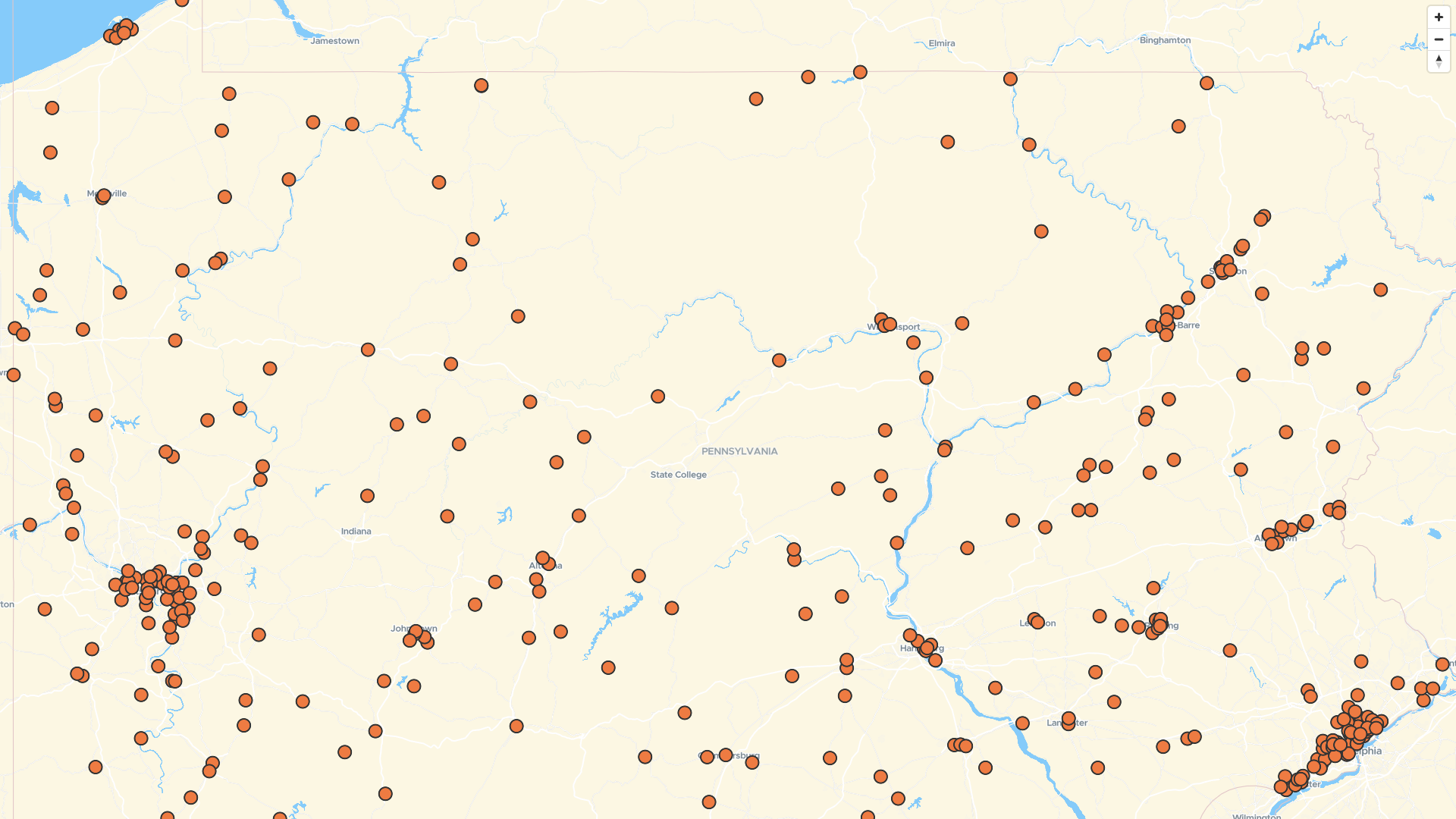 Map of Family Dollar locations in Pennsylvania, US | Mapstack