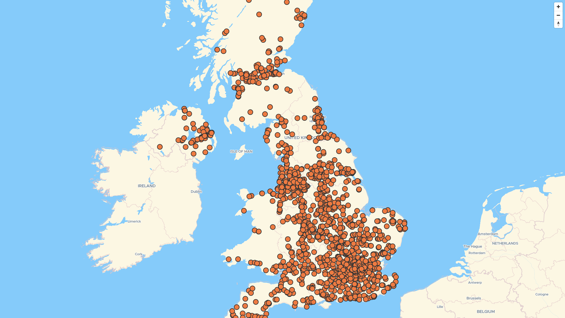 Map of BP locations, UK | Mapstack