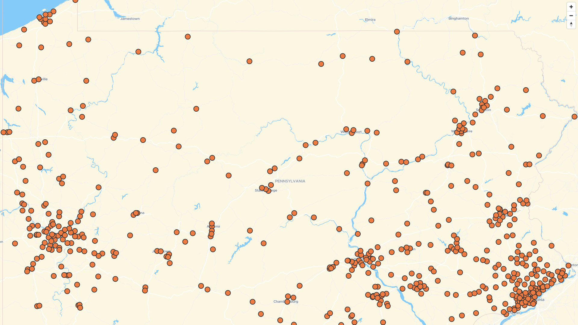 Map of McDonald's locations in Pennsylvania, US | Mapstack