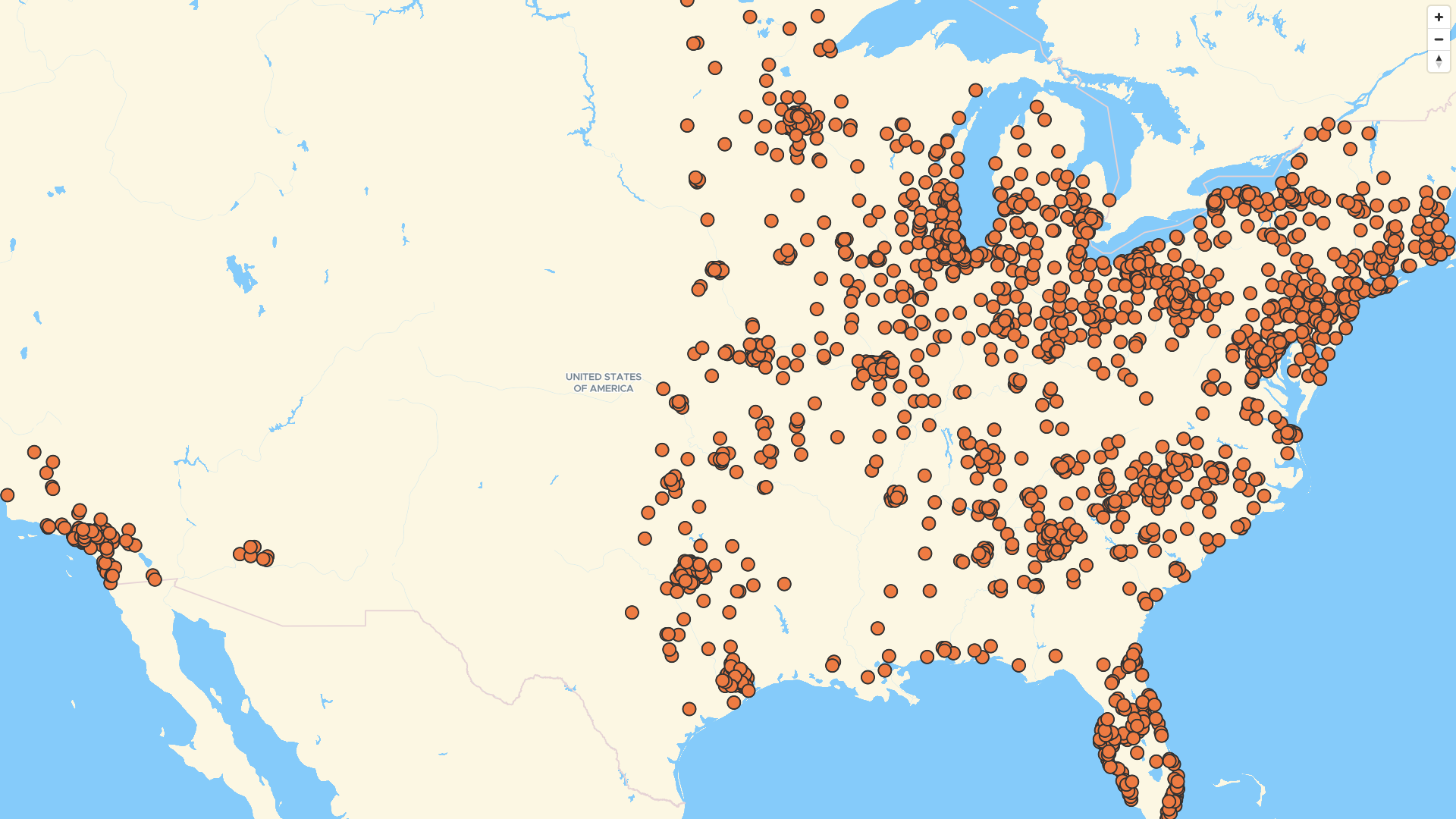 Map of ALDI USA locations, US | Mapstack