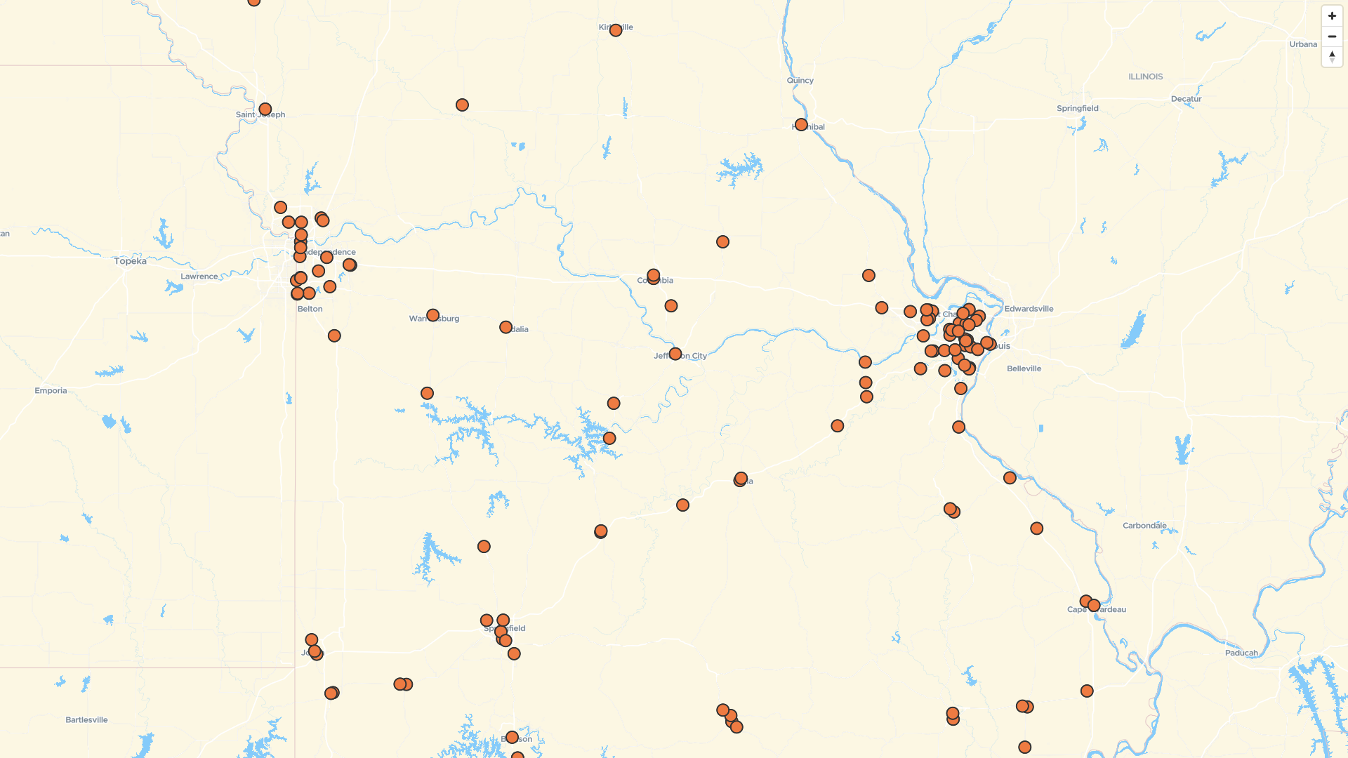 Map of Enterprise Rent-A-Car locations in Missouri, US | Mapstack