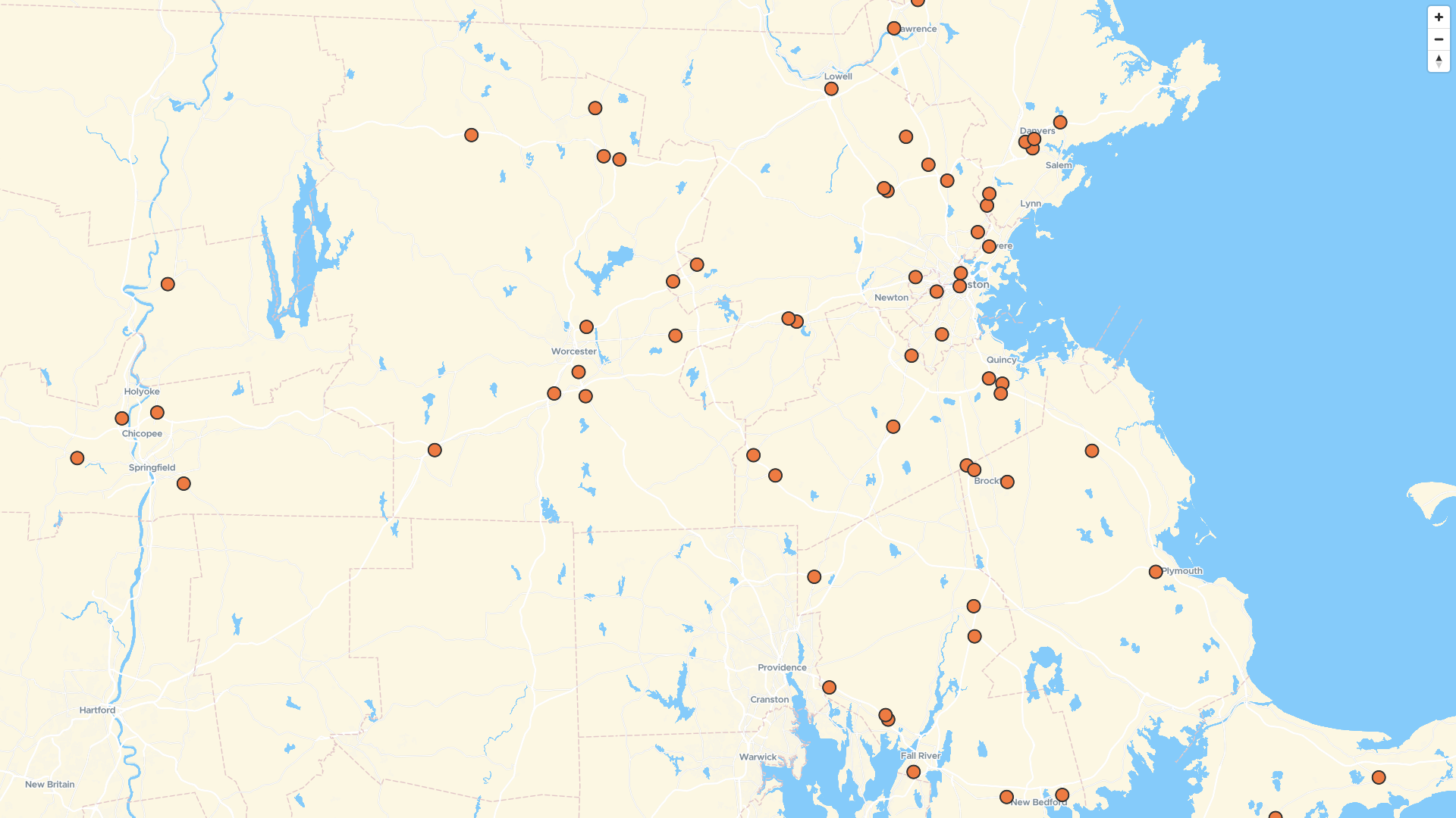 Map of GameStop locations in Massachusetts, US | Mapstack