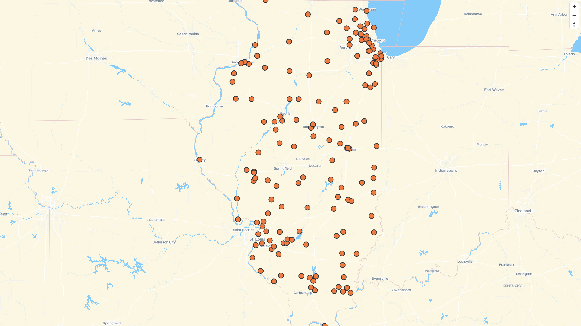 Map of American Legion locations in Illinois, US | Mapstack