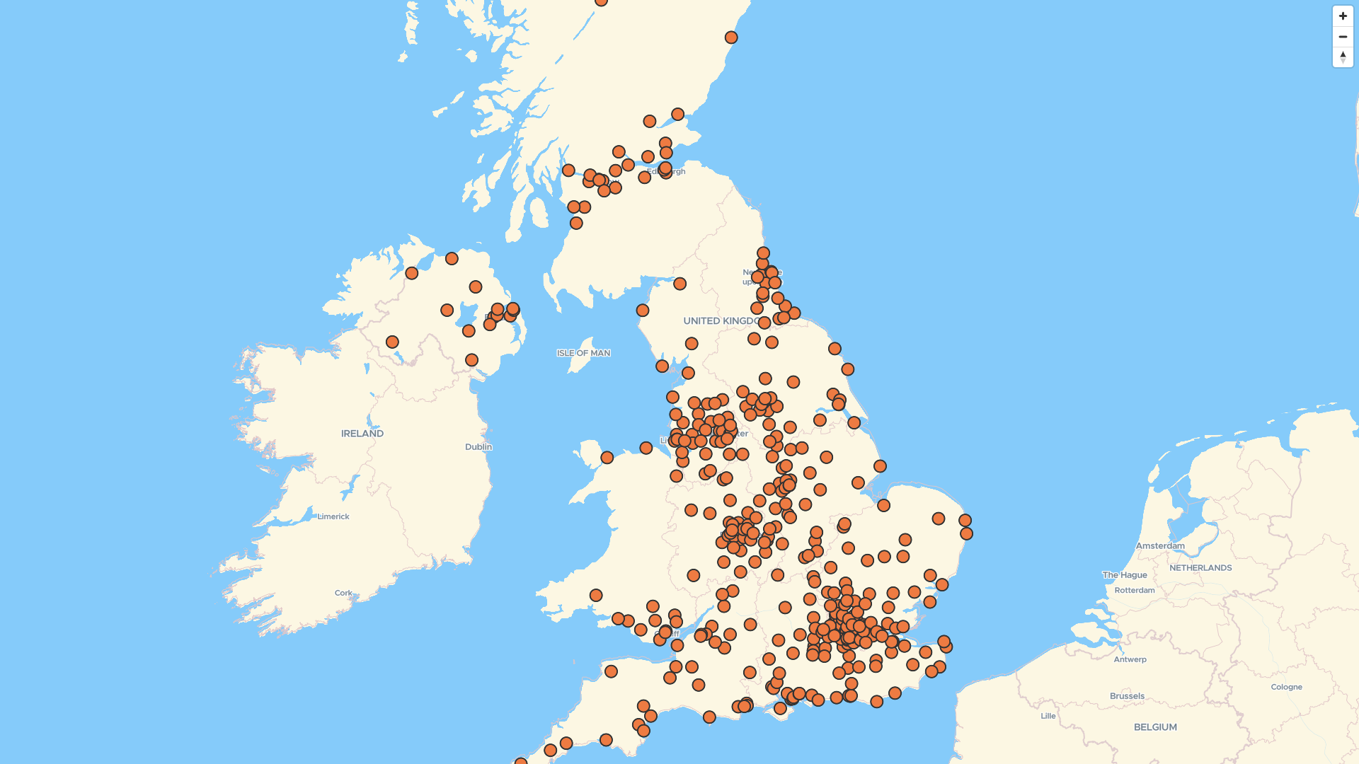 Map of CeX locations, UK | Mapstack