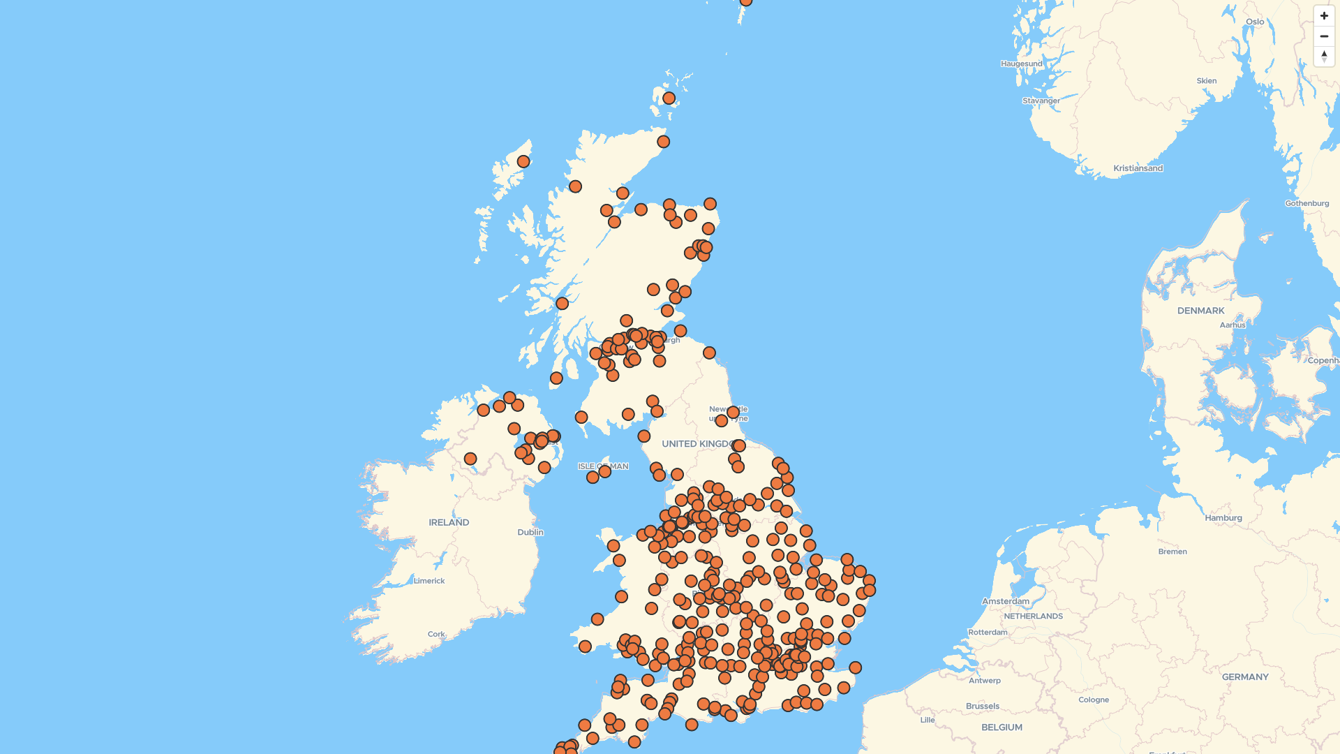 Map of Tesco Superstore locations, UK | Mapstack