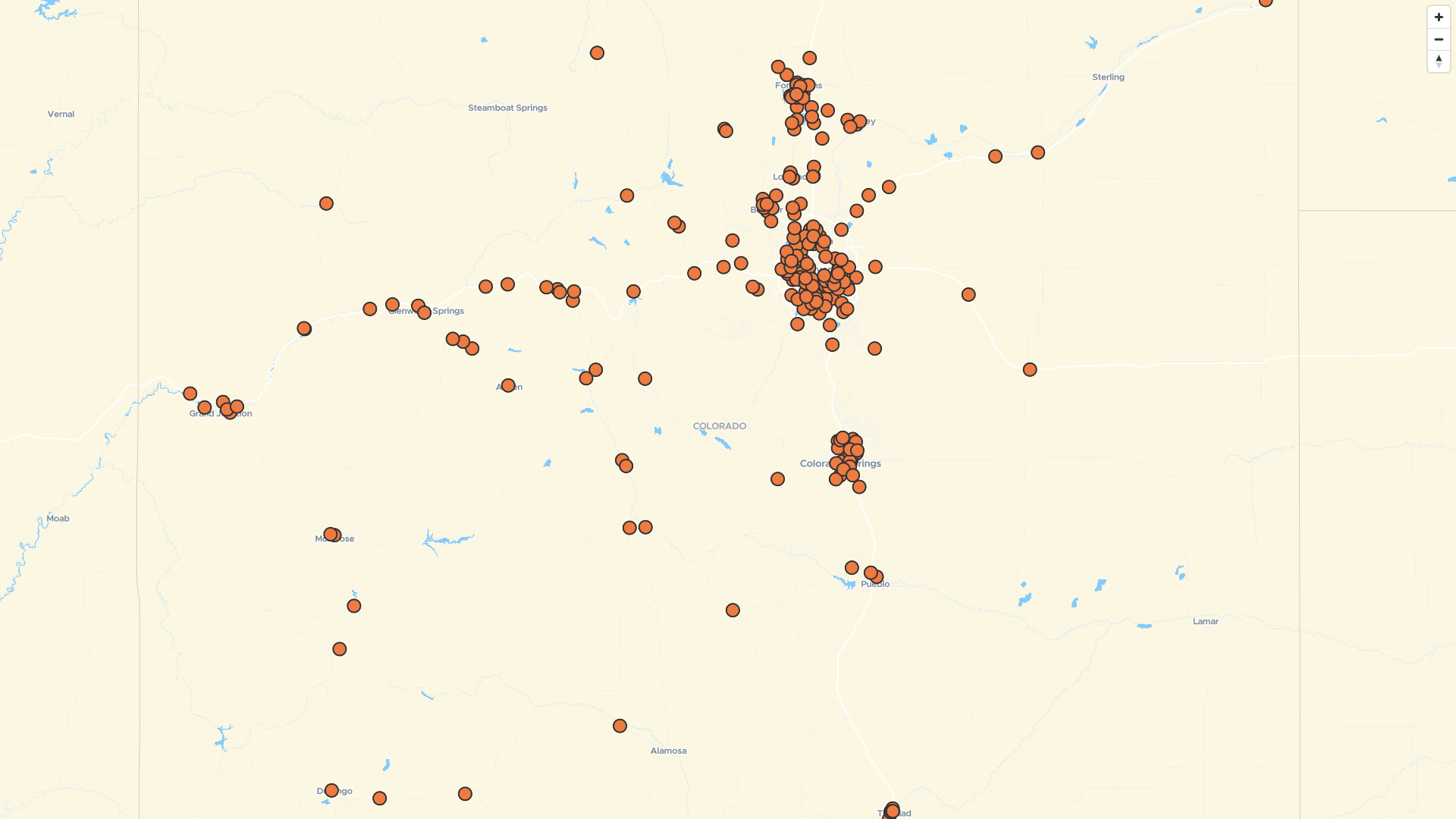 Map of Shell locations in Colorado, US | Mapstack