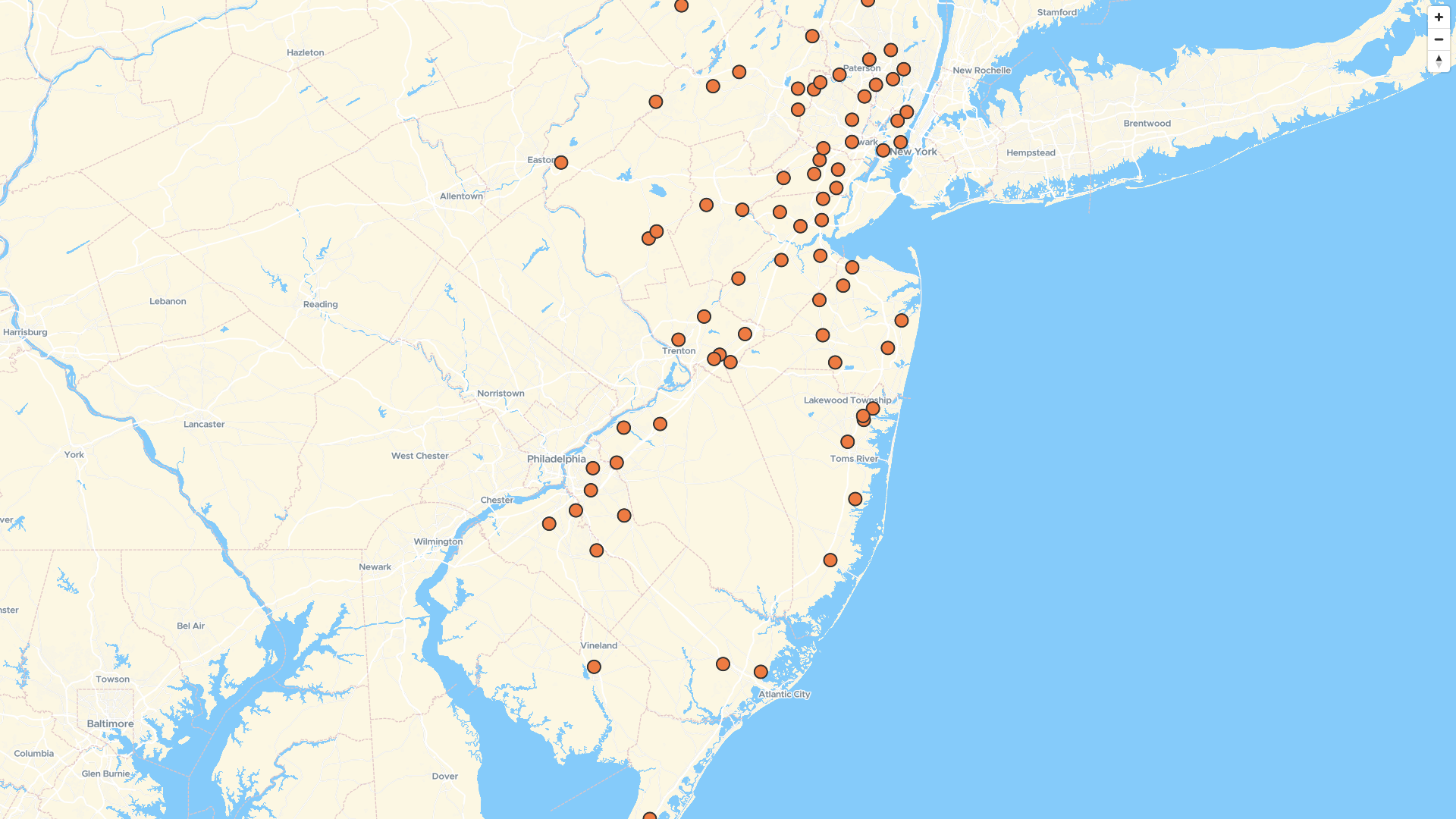 Map of The Home Depot locations in New Jersey, US | Mapstack