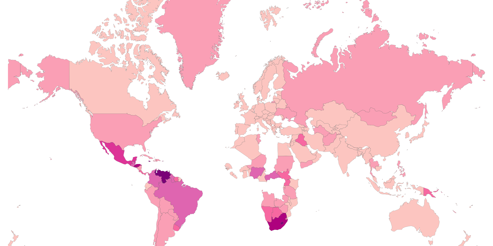 Global Murder Rate Map | Mapstack