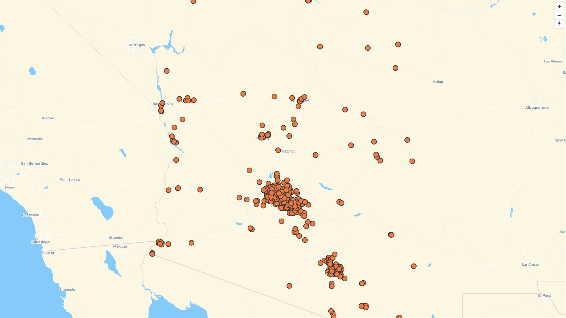 Map of Subway locations in Arizona, US | Mapstack