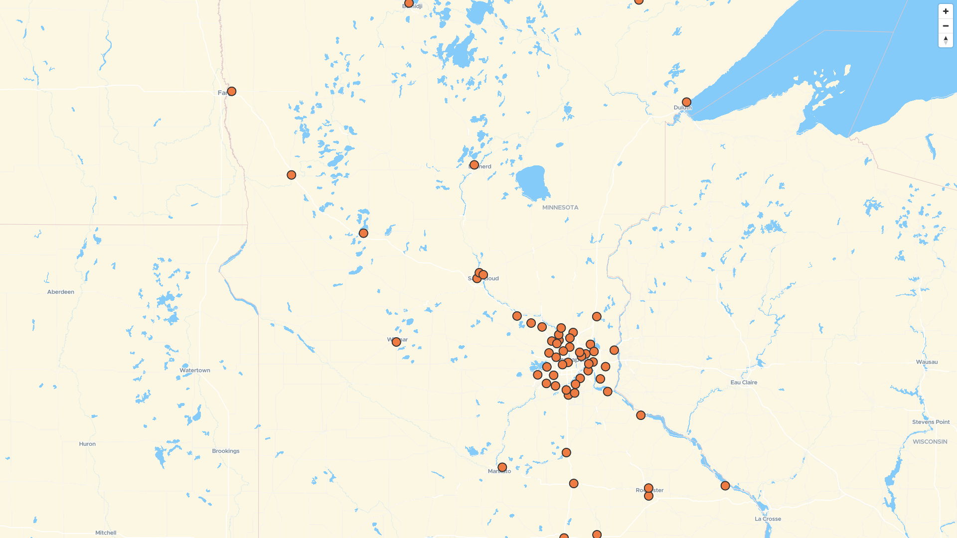 Map of Sherwin-Williams locations in Minnesota, US | Mapstack