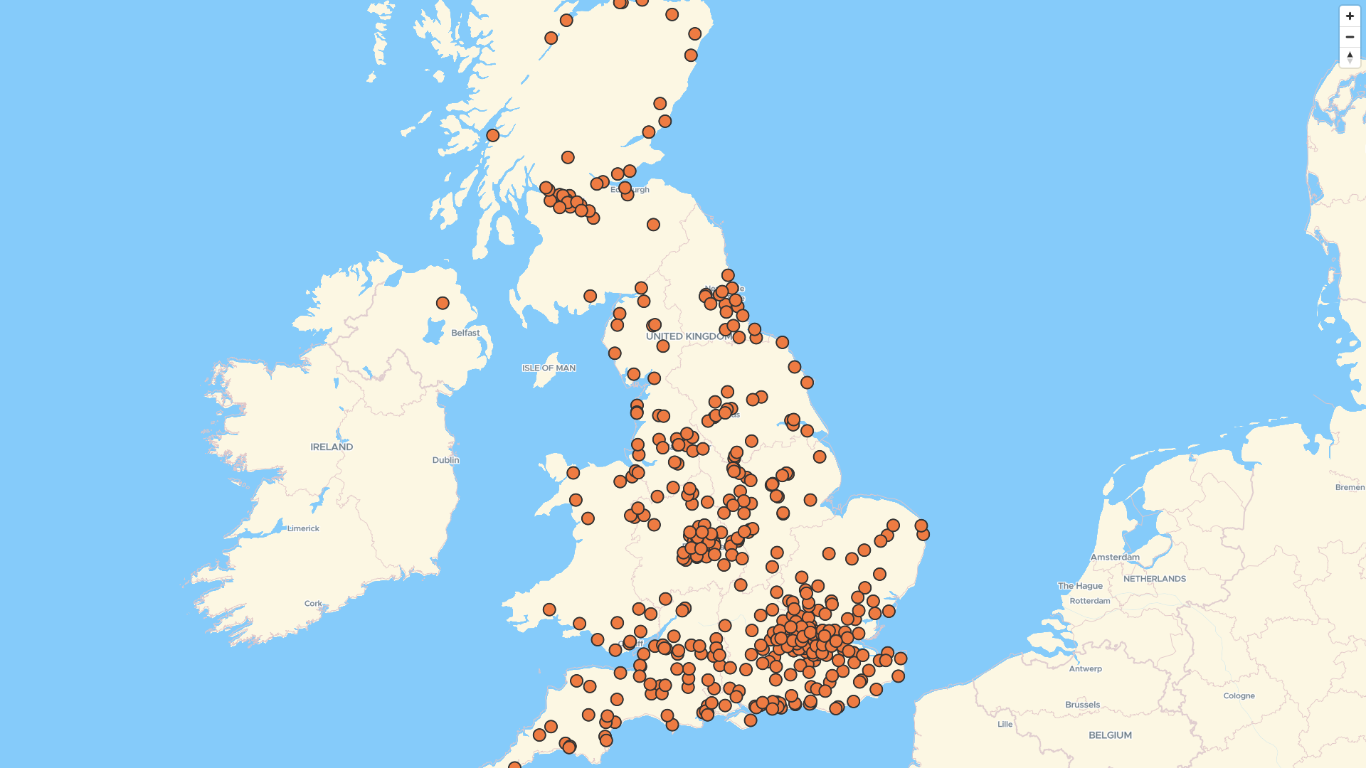 Map of Esso locations, UK | Mapstack