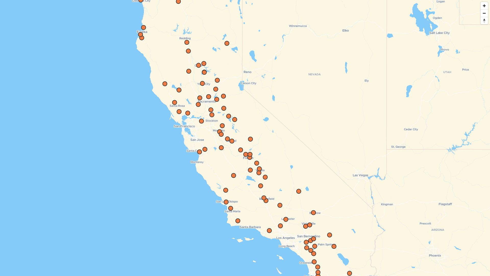 Map of Tractor Supply Co locations in California, US | Mapstack