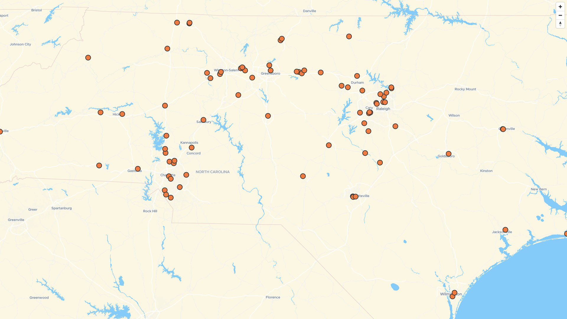 Map of Labcorp locations in North Carolina, US | Mapstack