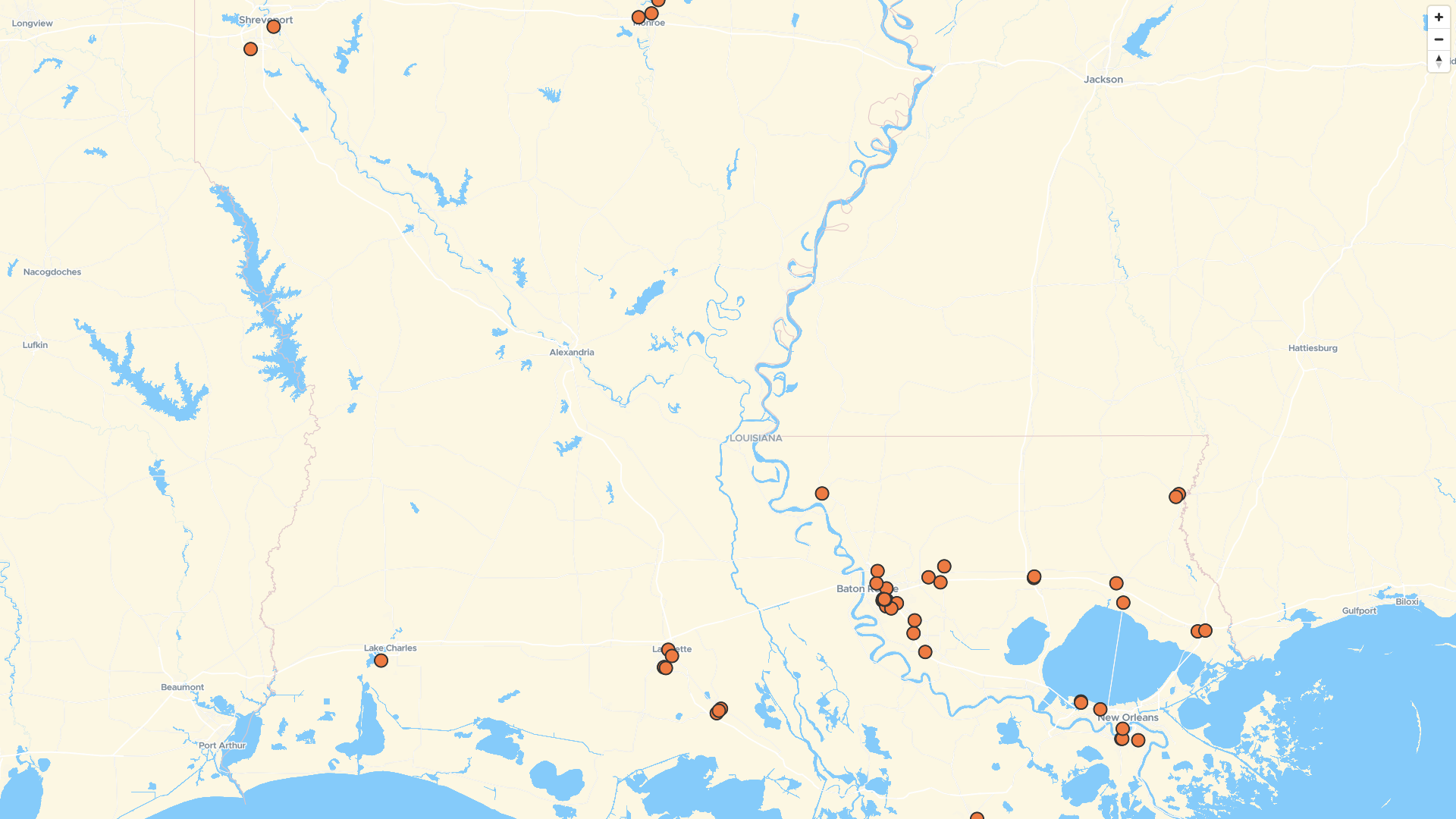 Map of Labcorp locations in Louisiana, US | Mapstack