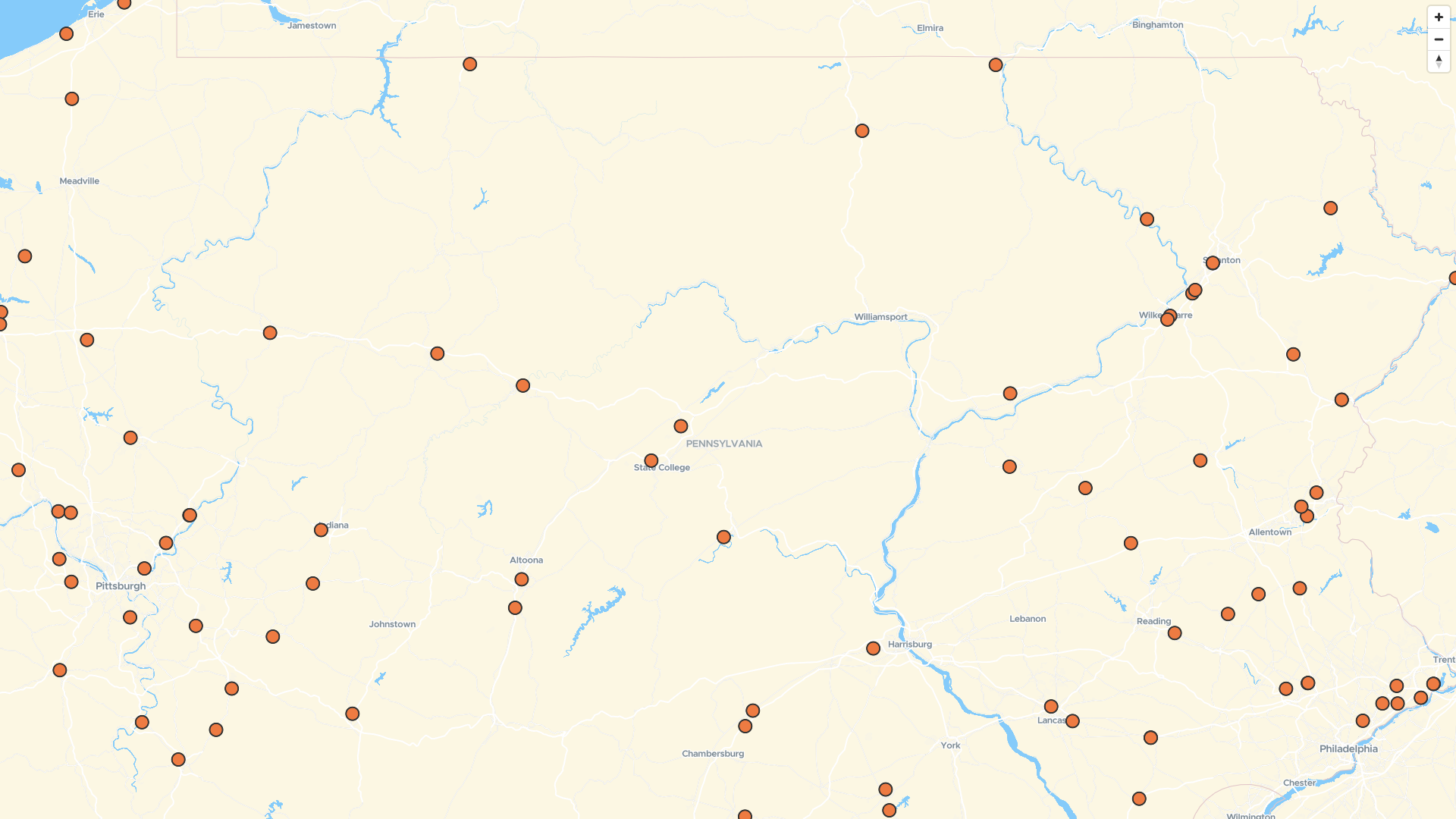 Map of Walmart locations in Pennsylvania, US | Mapstack