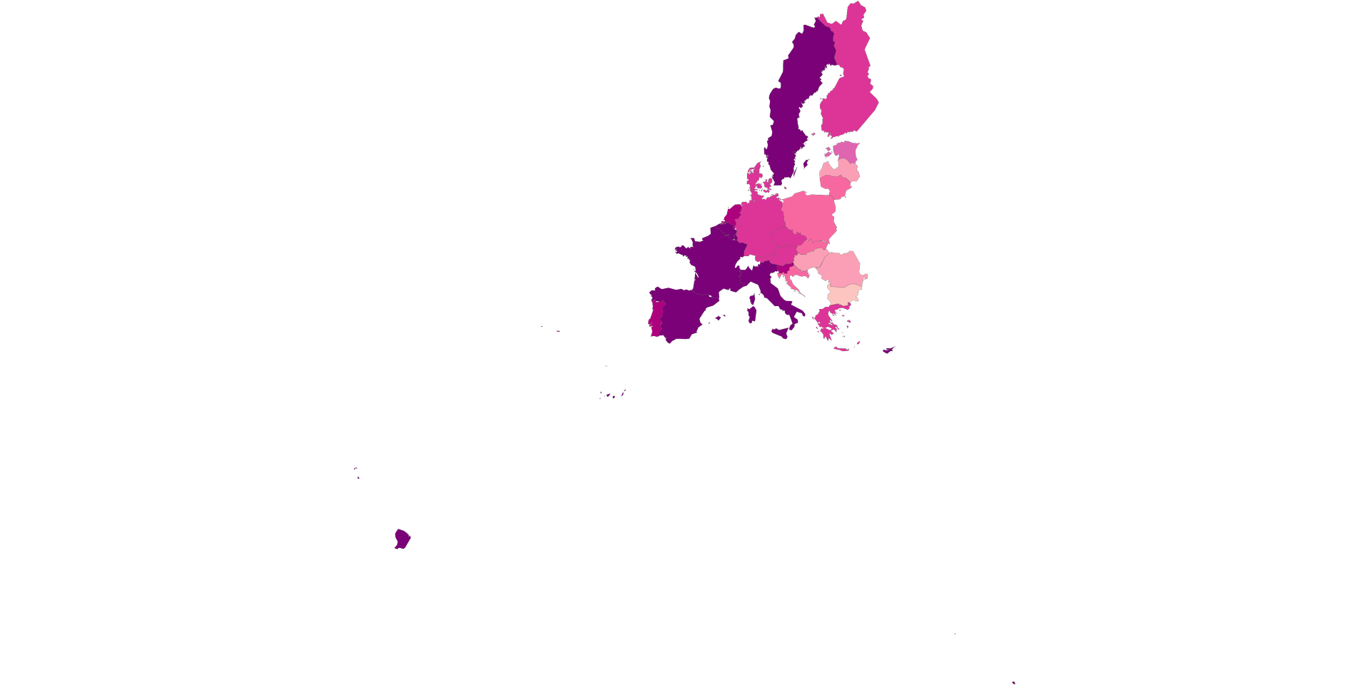 Life expectancy in the EU in 2023 | Mapstack