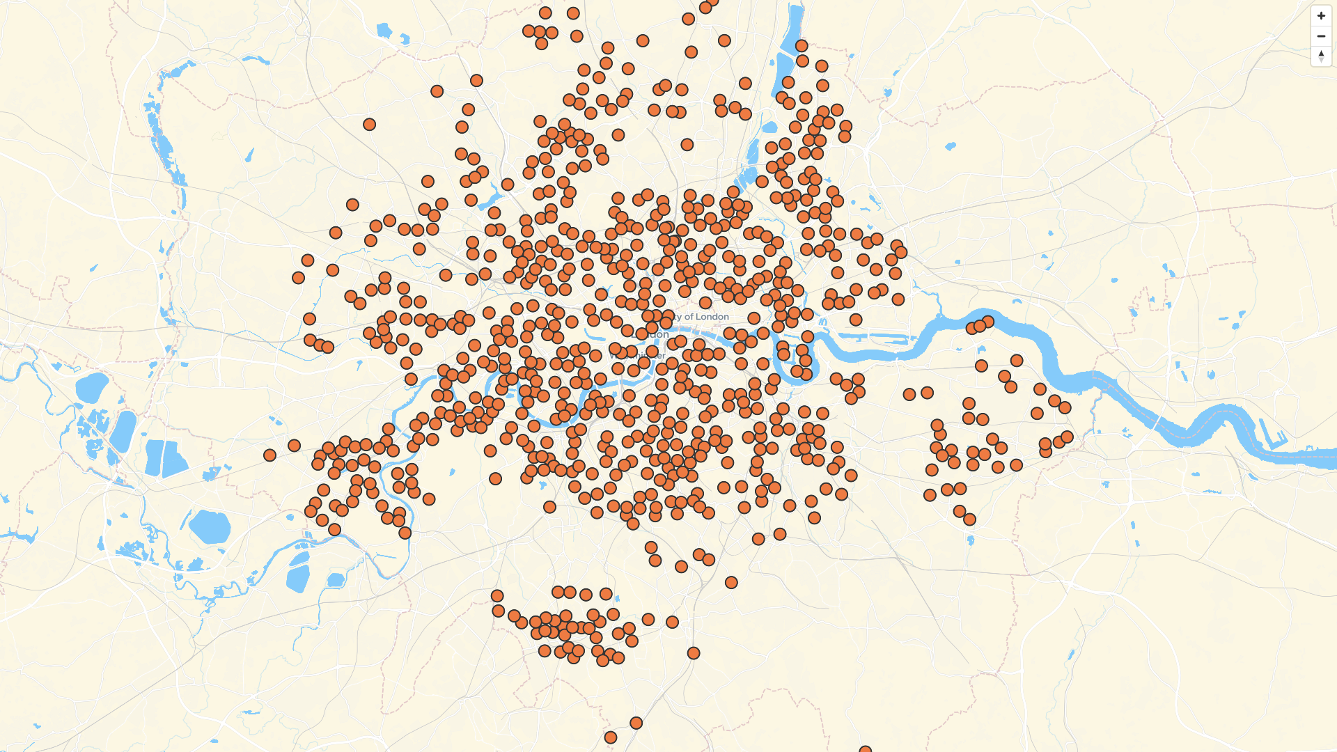Map of Shell Recharge locations in London, UK | Mapstack