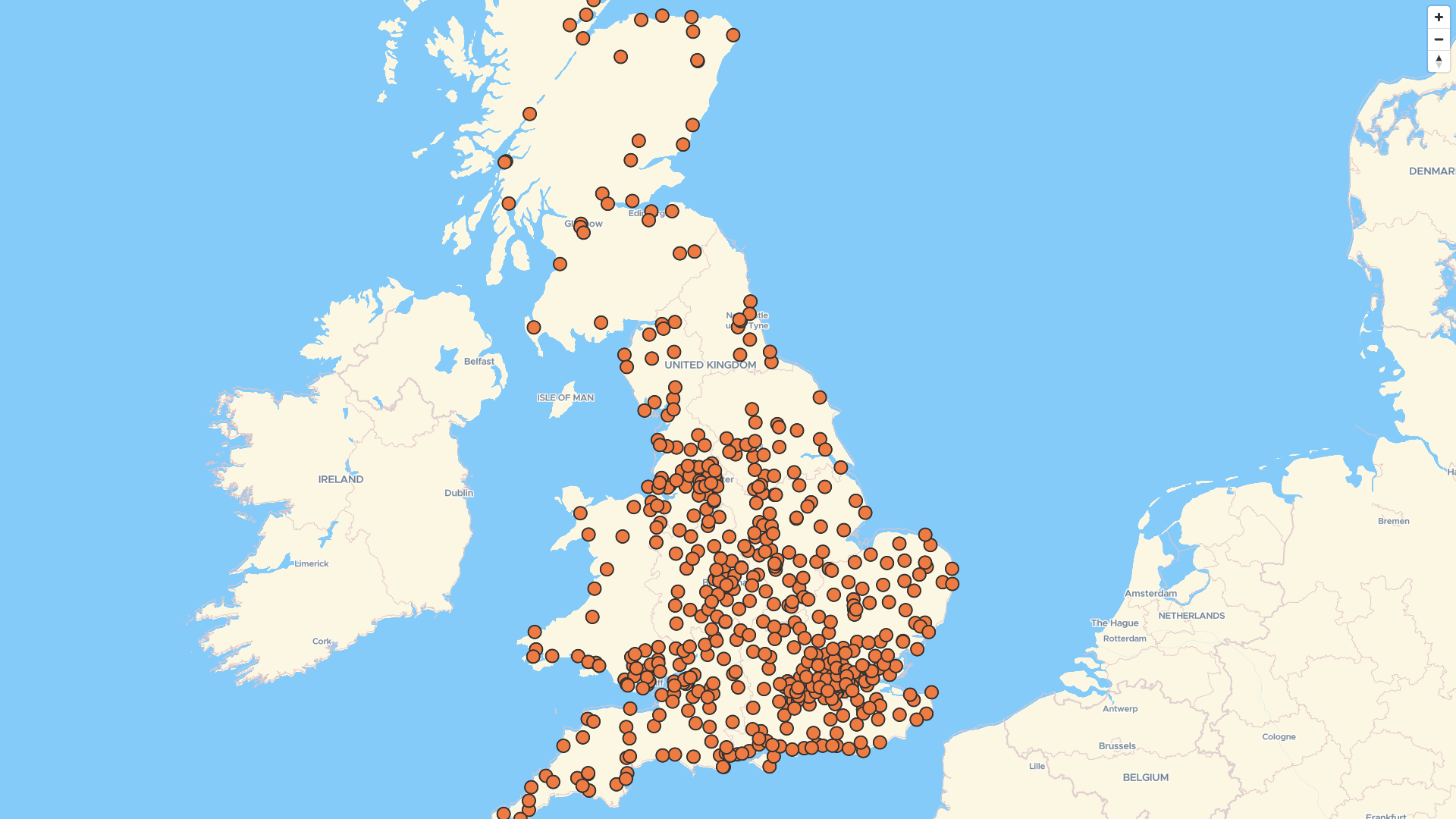 Map of Travis Perkins locations, UK | Mapstack